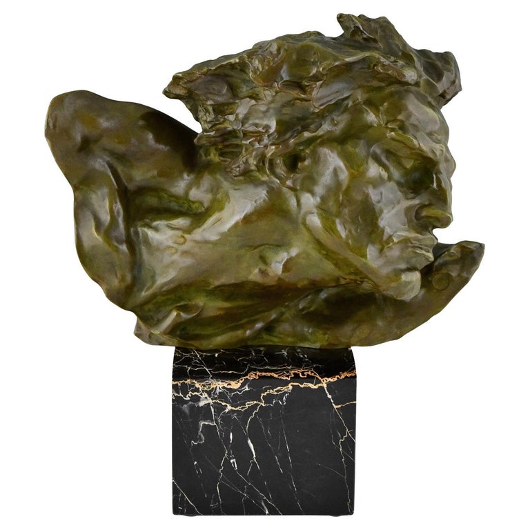 Le Rhone Art Deco bronze sculpture of a man signed by André César ...