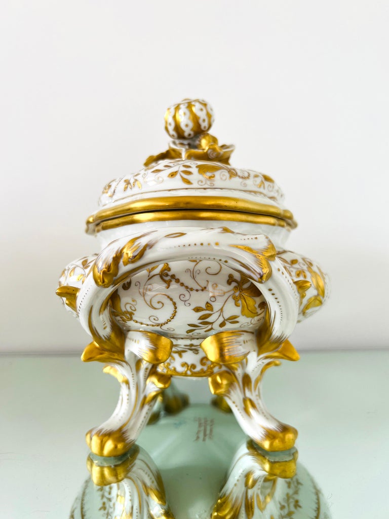 Le Tallec Hand Painted Porcelain Tureen with Gold Leaf Motifs, Paris ...