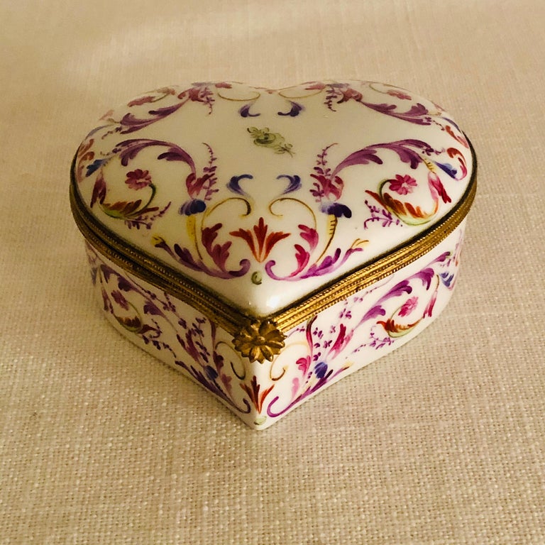 Le Tallec Heart Shape Box Hand-Painted with a Colorful Arabesque ...