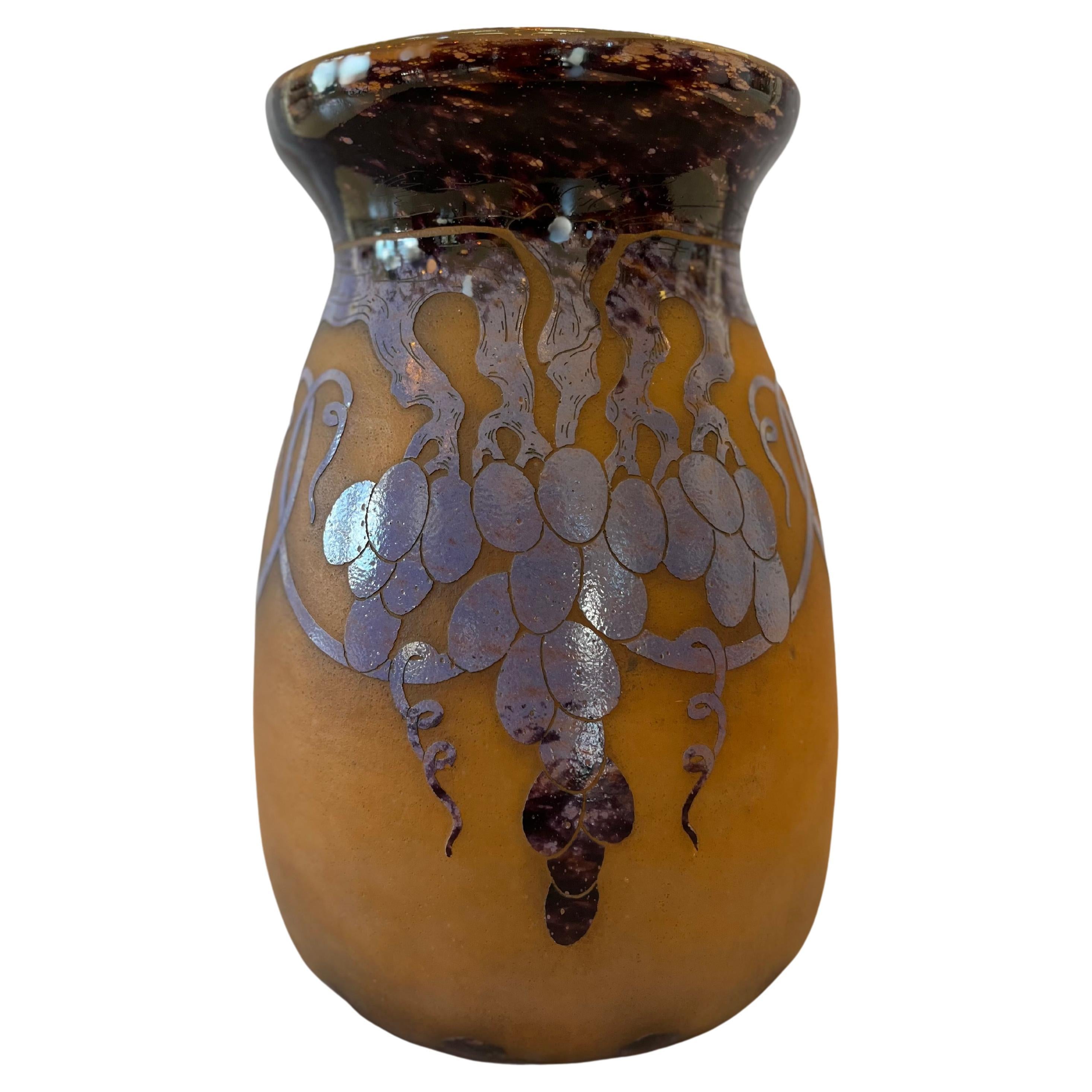Le Verre Francais Glass Vase, circa 1910 For Sale at 1stDibs
