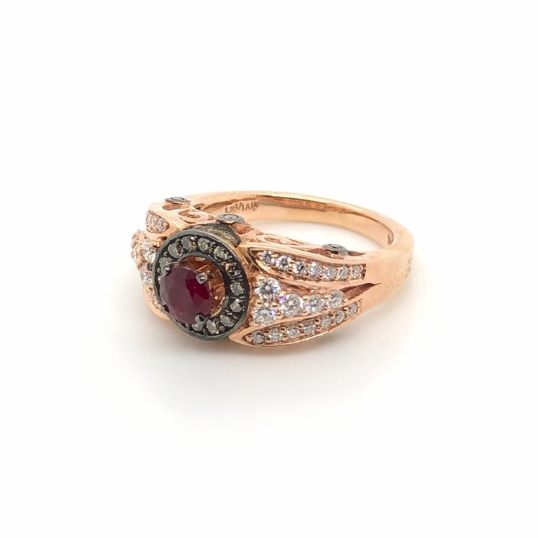 Le Vian 1/2 Carat Ruby Rose Gold Bridal Ring For Sale at 1stDibs | ruby ...