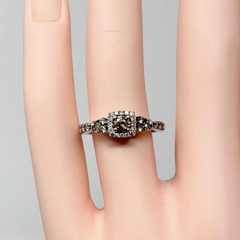 Le Vian 14 Karat White Gold 1/2 Carat Chocolate and Vanilla Diamond ...