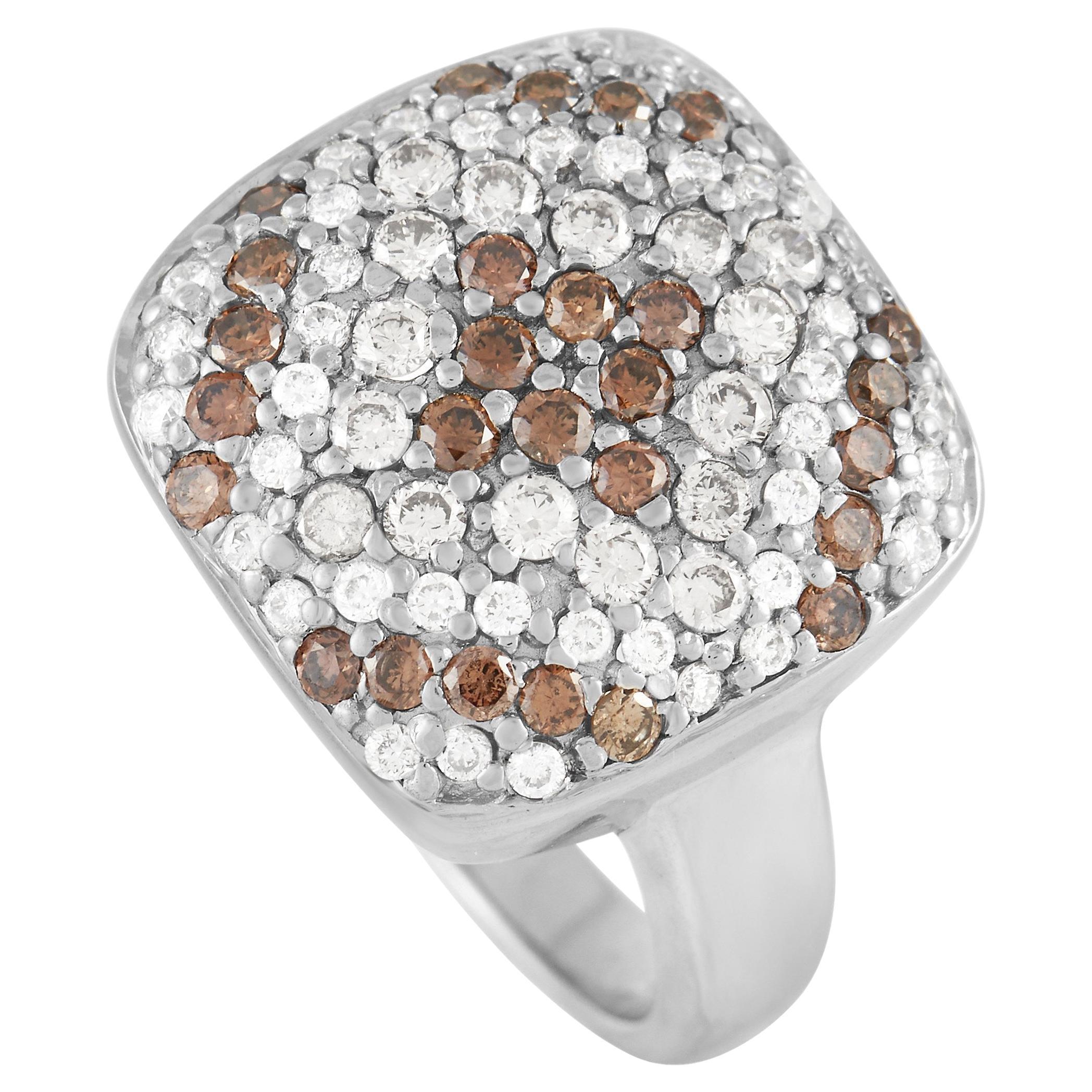 Escada 18k White Gold 4.19 Carat Diamond Ring For Sale at 1stDibs