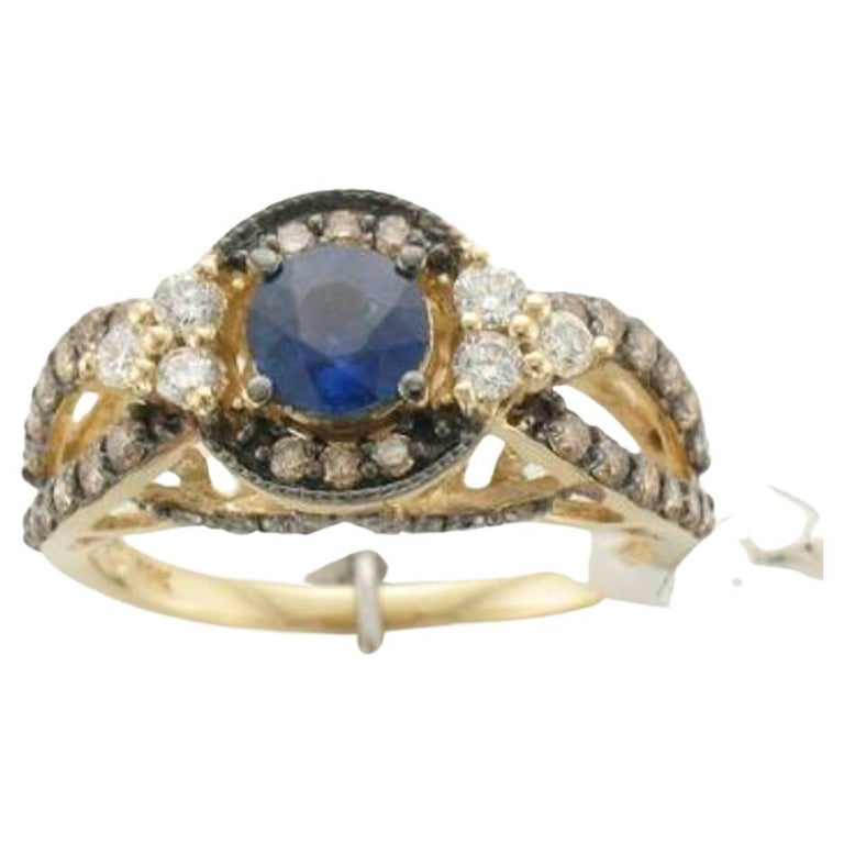 Le Vian Bague de marie avec saphirs bleus et vanilla et diamants ...