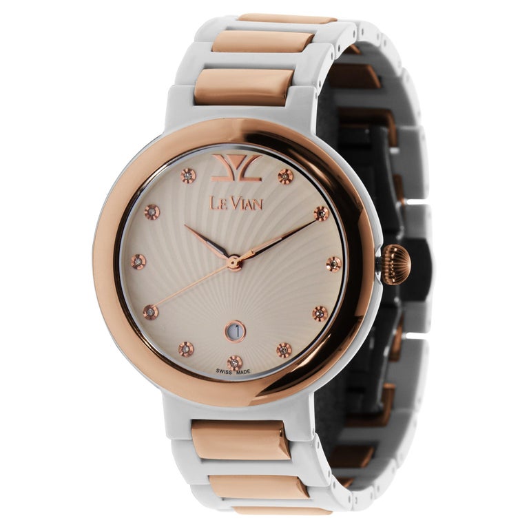 Le Vian Chocolate Diamonds Strawberry Gold Stainless Steel and Vanilla ...