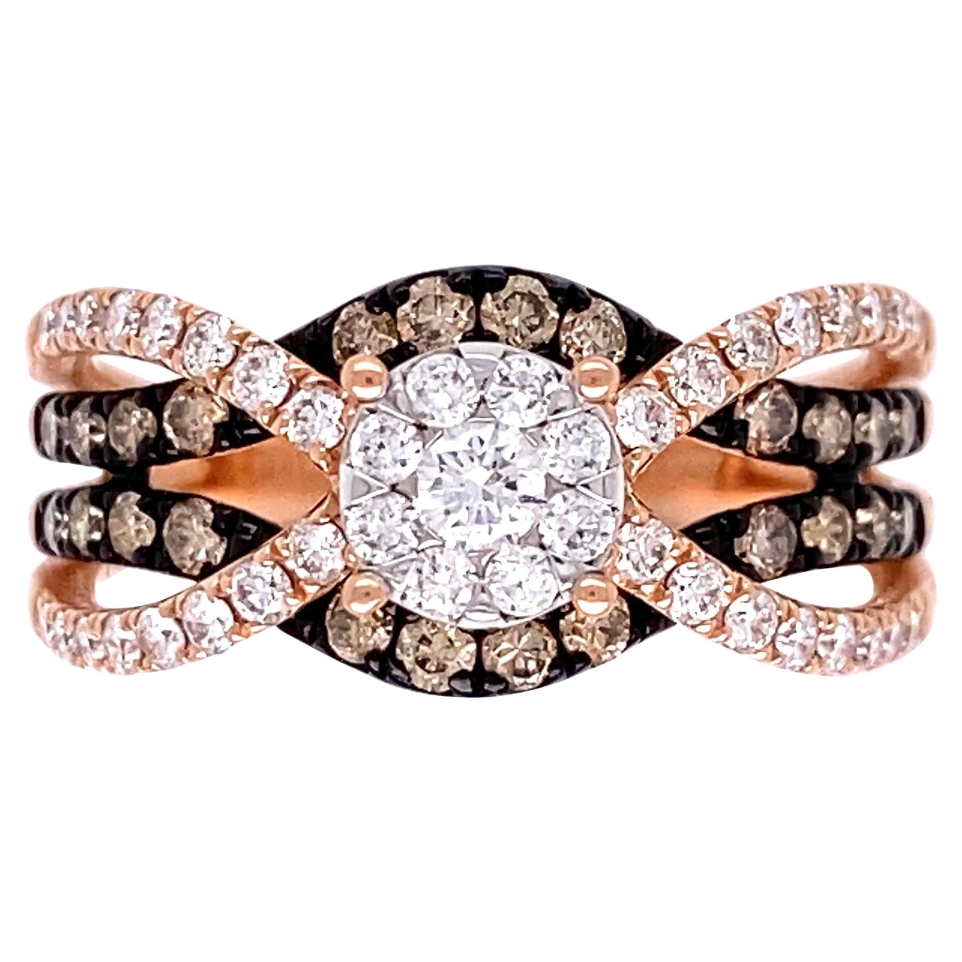Le Vian 5 Carat Morganite Chocolate Diamond Rose Gold Ring For Sale at ...