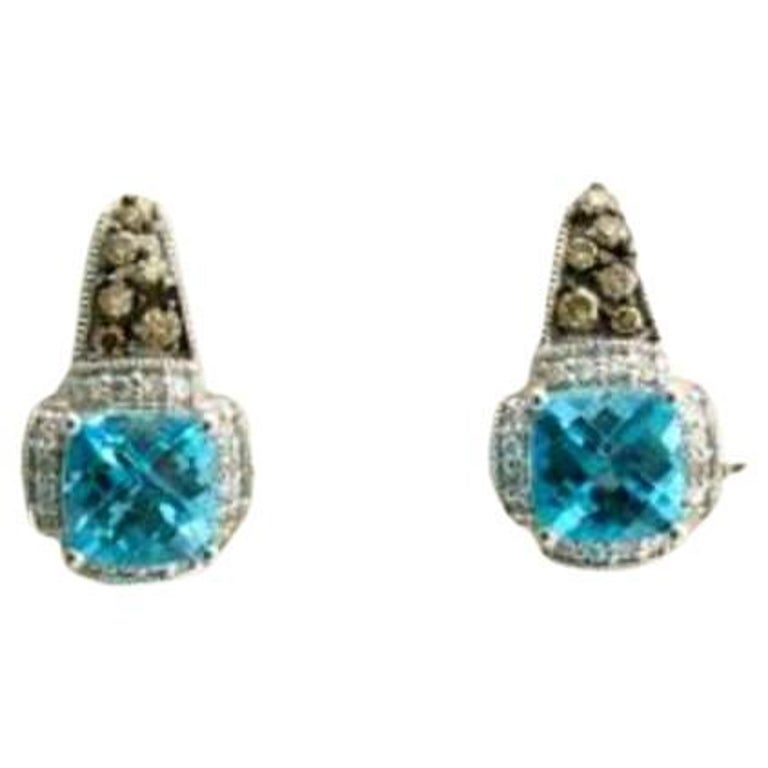 Le Vian Chocolatier Earrings Featuring Blue Topaz Chocolate Diamonds ...