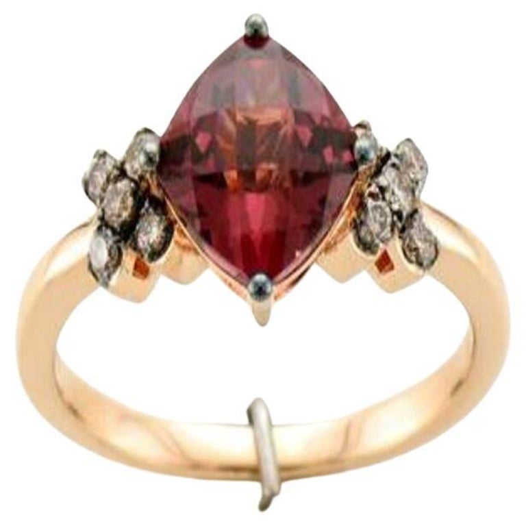 Chocolatier Ring Featuring 1 1/4 Cts. Raspberry Rhodolite, 1/6 Cts For ...