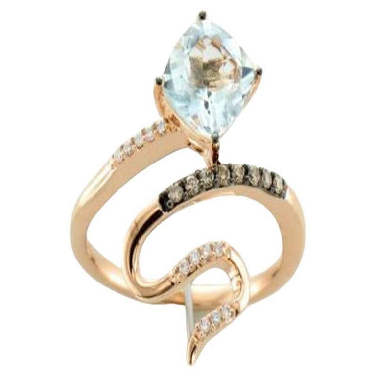 Le Vian Chocolatier Ring Featuring 1 1/5 Cts. Sea Blue Aquamarine, 1/15 ...