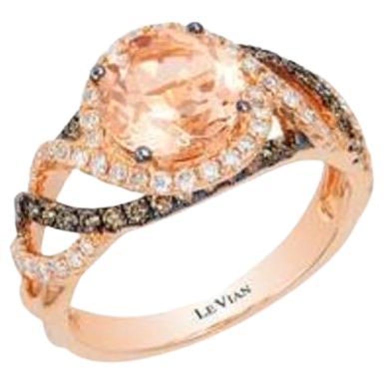 Le Vian Chocolatier Ring Featuring 1 3/8 Cts. Peach Morganite, 1/4 Cts ...