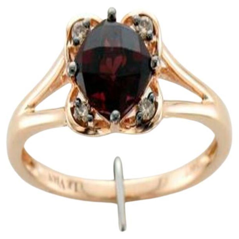 Chocolatier Ring Featuring 7/8 Cts. Raspberry Rhodolite, 1/20 Cts For ...