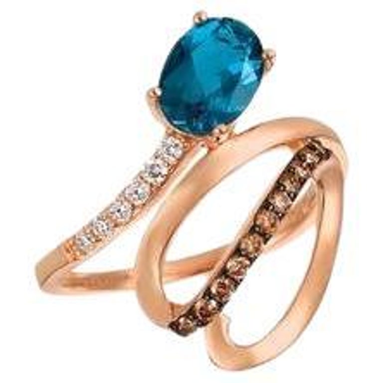 Le Vian Chocolatier Ring Featuring Deep Sea Blue Topaz Chocolate ...