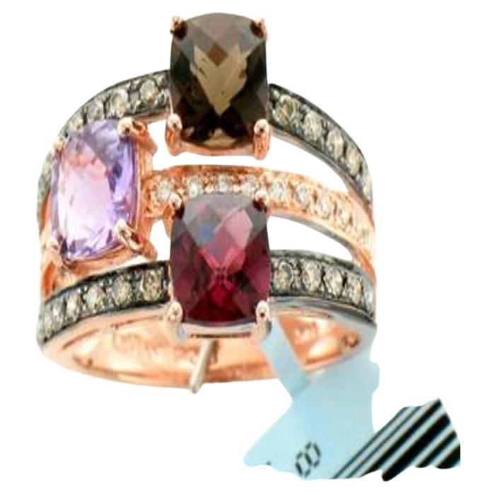 Le Vian Ring Featuring Raspberry Rhodolite, Chocolate Quartz, White ...