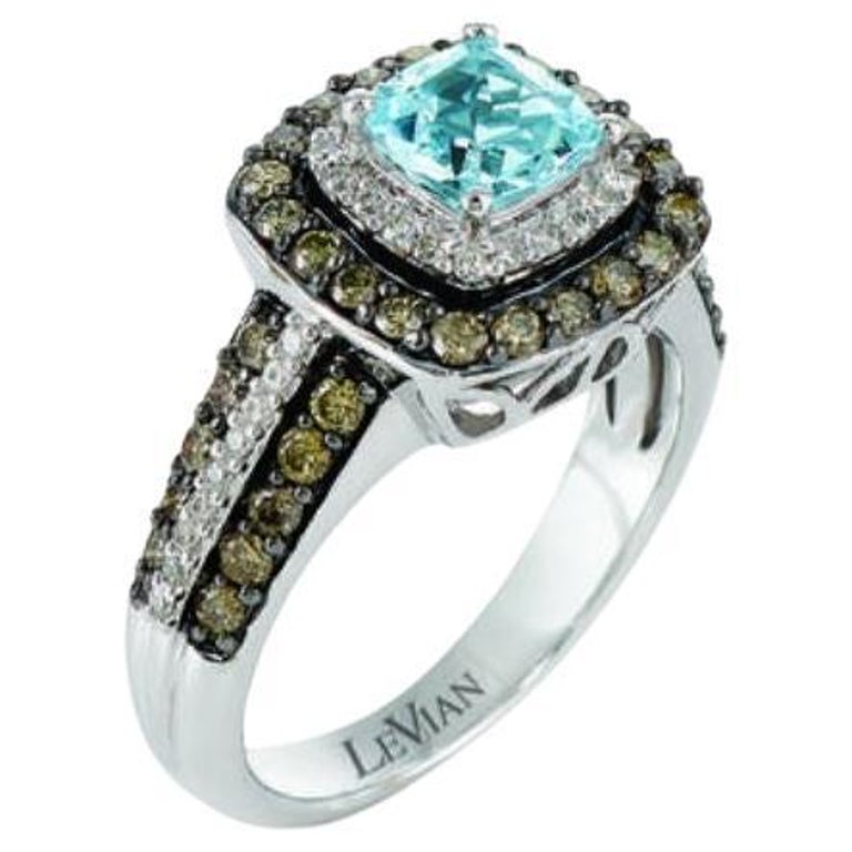 Le Vian Chocolatier Ring Featuring Sea Blue Aquamarine Chocolate ...