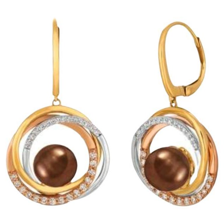 Le Vian Earrings Featuring Chocolate Pearls Vanilla Diamonds For Sale ...
