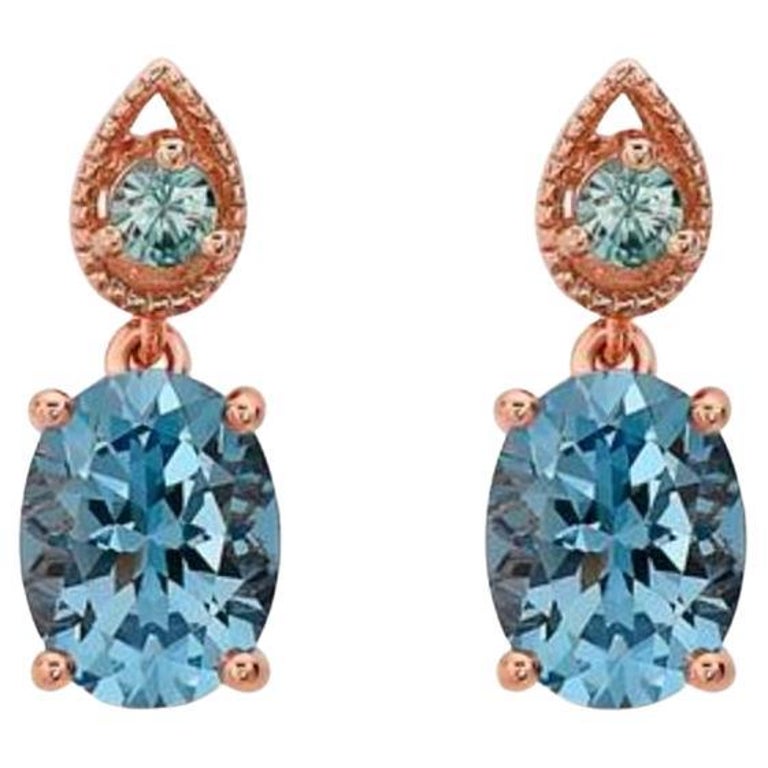 Le Vian Earrings Featuring Ocean Blue Topaz, Blueberry Zircon Set in ...