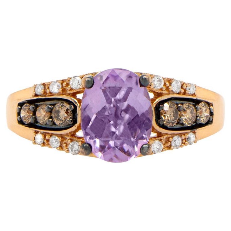 Le Vian Limited Edition 2 Carat Amethyst Ring with Diamonds 14k Rose ...