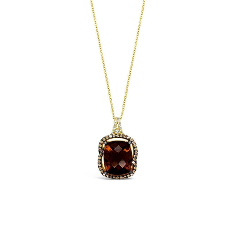 Le Vian Pendant, Caramel Quartz Vanilla / Chocolate Diamonds, 14K Honey ...
