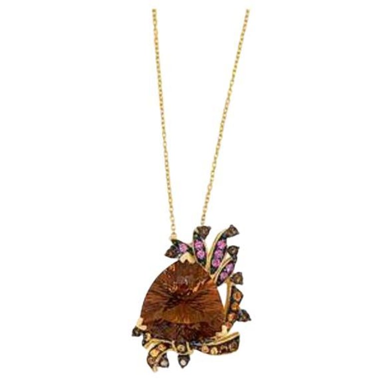 Le Vian Pendant Featuring Caramel Quartz, Chocolate Quartz, Raspberry ...