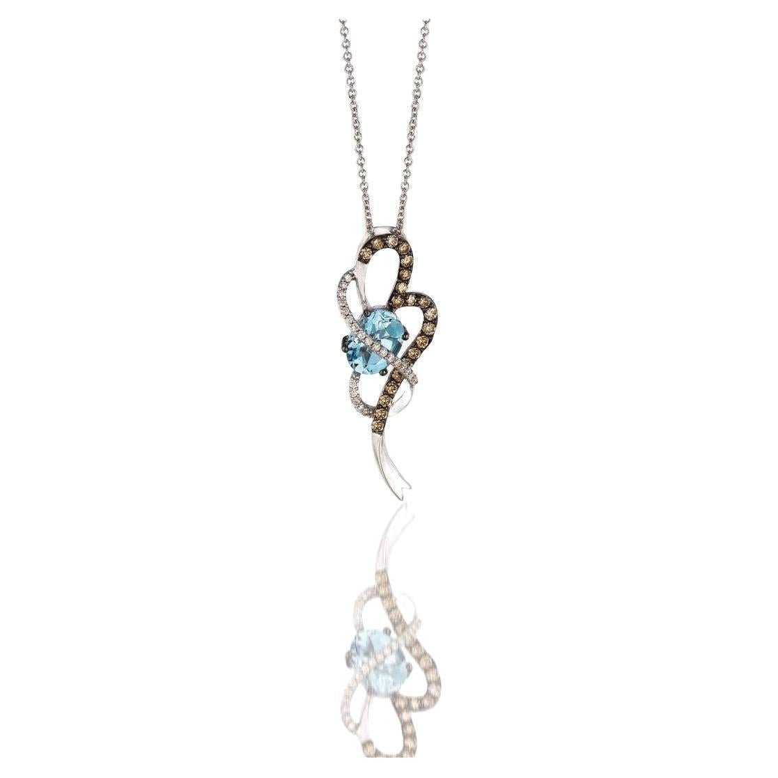 Le Vian Pendant Featuring Ocean Blue Topaz Chocolate Diamonds, Vanilla ...