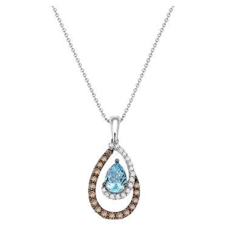 Le Vian Pendant Featuring Ocean Blue Topaz Chocolate Diamonds, Vanilla ...