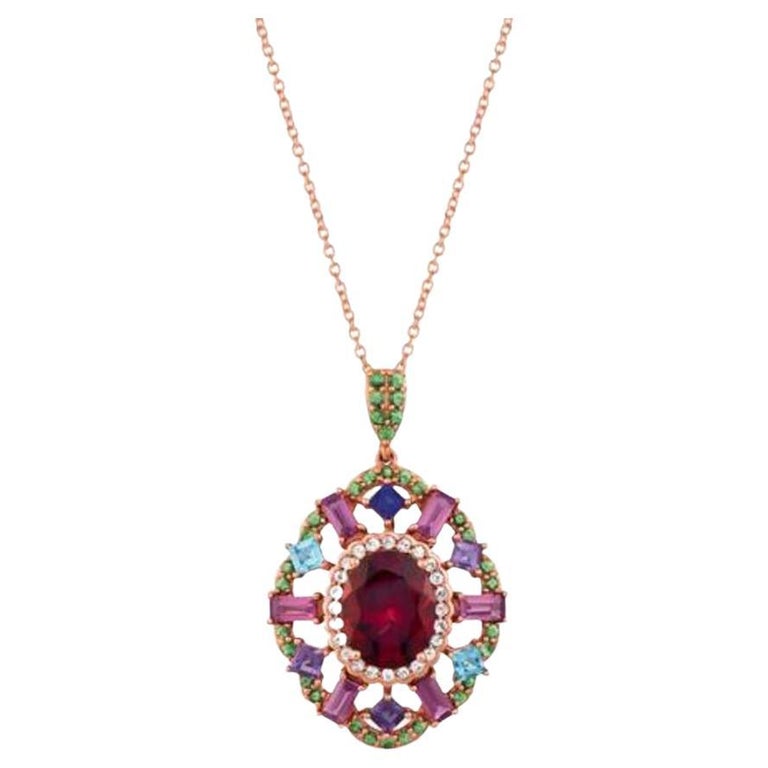 Le Vian Pendant Featuring Pomegranate Garnet, Raspberry Rhodolite, Blue ...