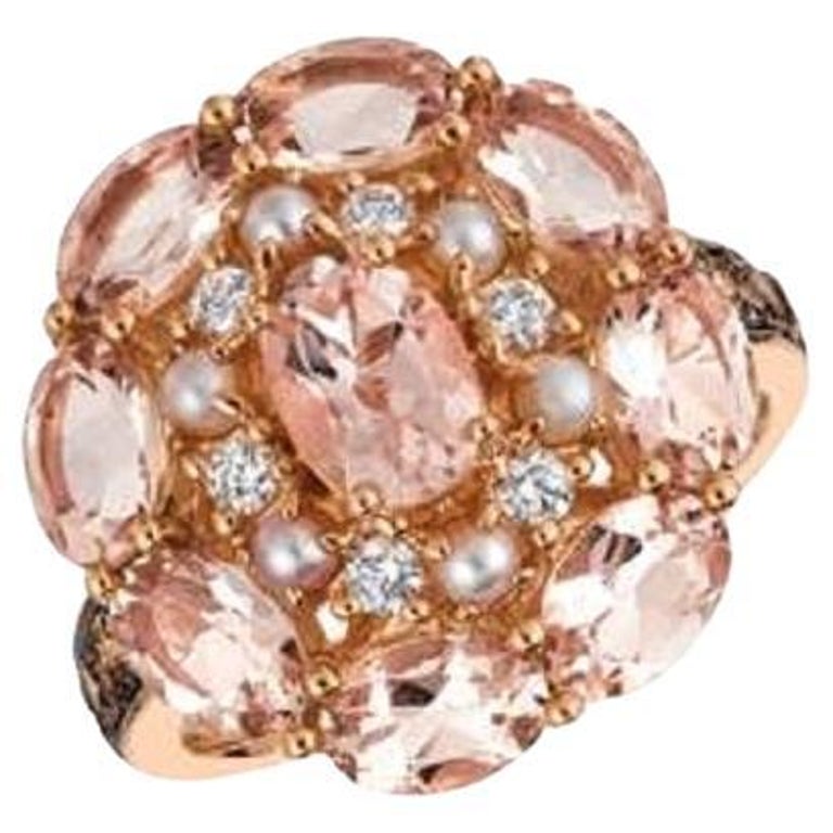 Le Vian Red Carpet Ring Featuring Peach Morganite, Pearl Chocolate ...