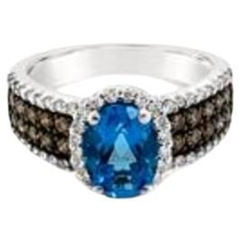 Le Vian Ring featuring Blue Topaz Chocolate Diamonds , Vanilla Diamonds ...
