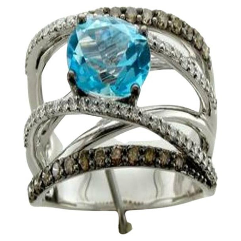 Le Vian Ring featuring Blue Topaz Chocolate Diamonds, Vanilla Diamonds set For Sale at 1stDibs
