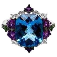 Le Vian Ring Featuring Blue Topaz, Grape Amethyst, Vanilla Topaz For ...
