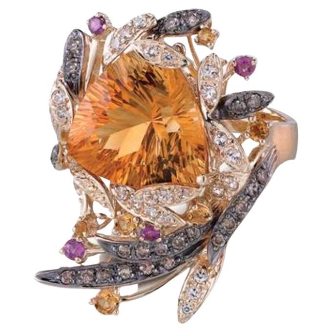 Le Vian Ring featuring Chocolate Quartz, Pomegranate Garnet, Vanilla ...