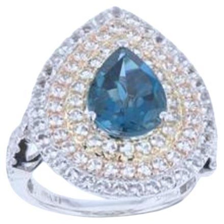 Le Vian Ring Featuring Deep Sea Blue Topaz, Vanilla Topaz Set in 14K ...