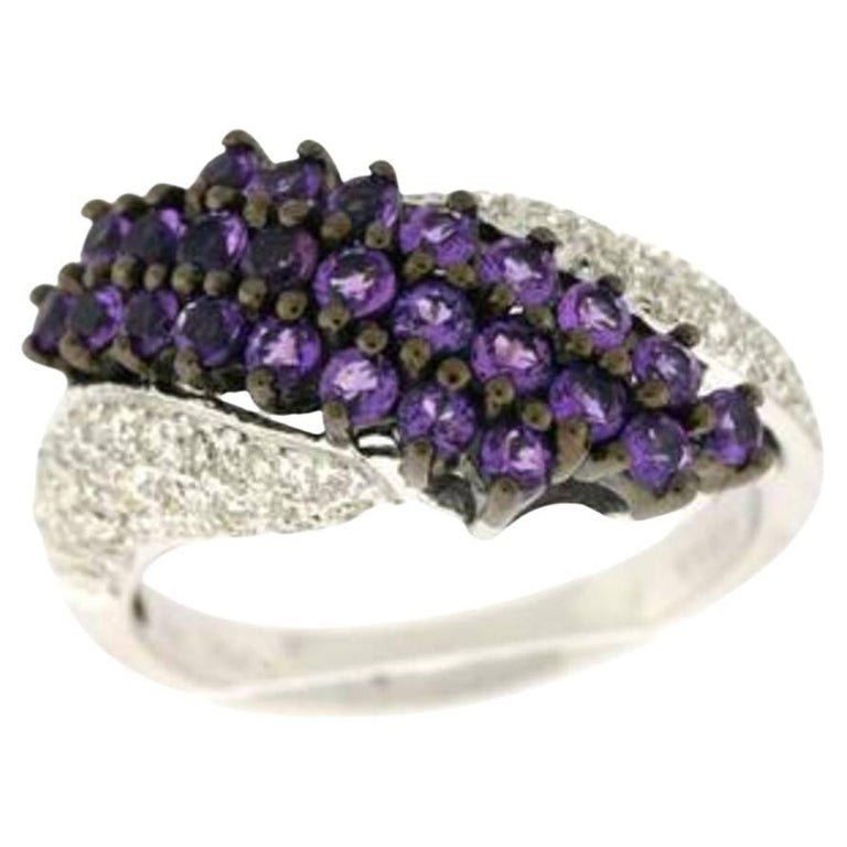 Le Vian Ring Featuring Grape Amethyst Set in 18k Vanilla Gold For Sale at 1stDibs