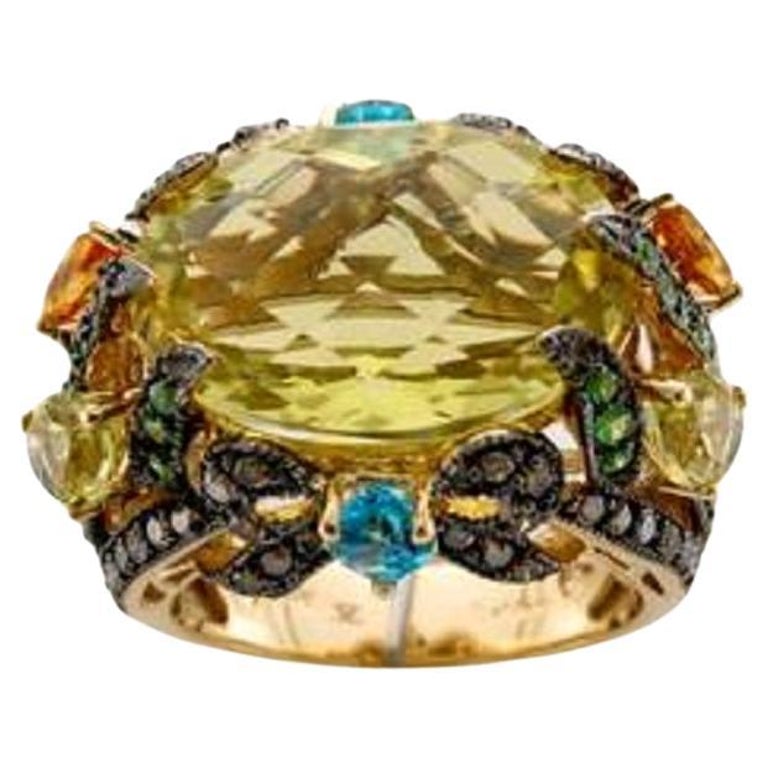 Le Vian Ring featuring Lemon Quartz, Blue Topaz, Cinnamon Citrine For ...