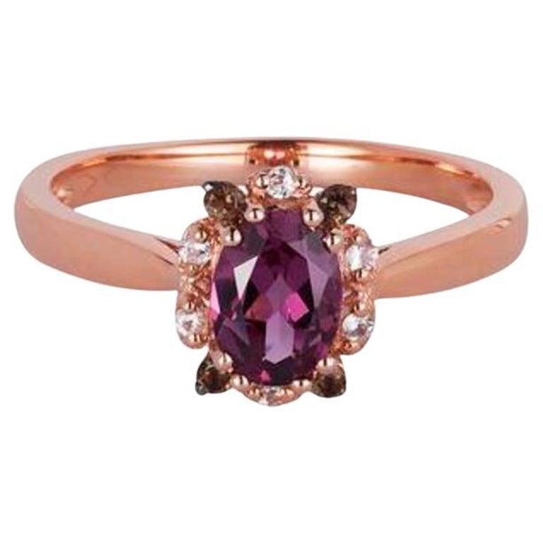Le Vian Ring Featuring Raspberry Rhodolite, Chocolate Quartz, White ...