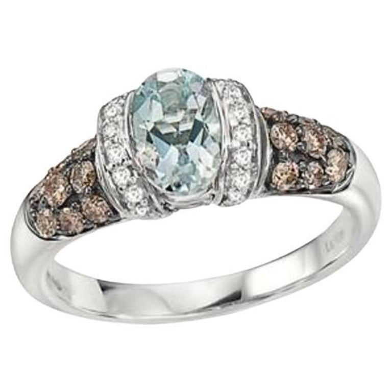 Le Vian Ring Featuring Sea Blue Aquamarine Chocolate Diamonds, Vanilla ...