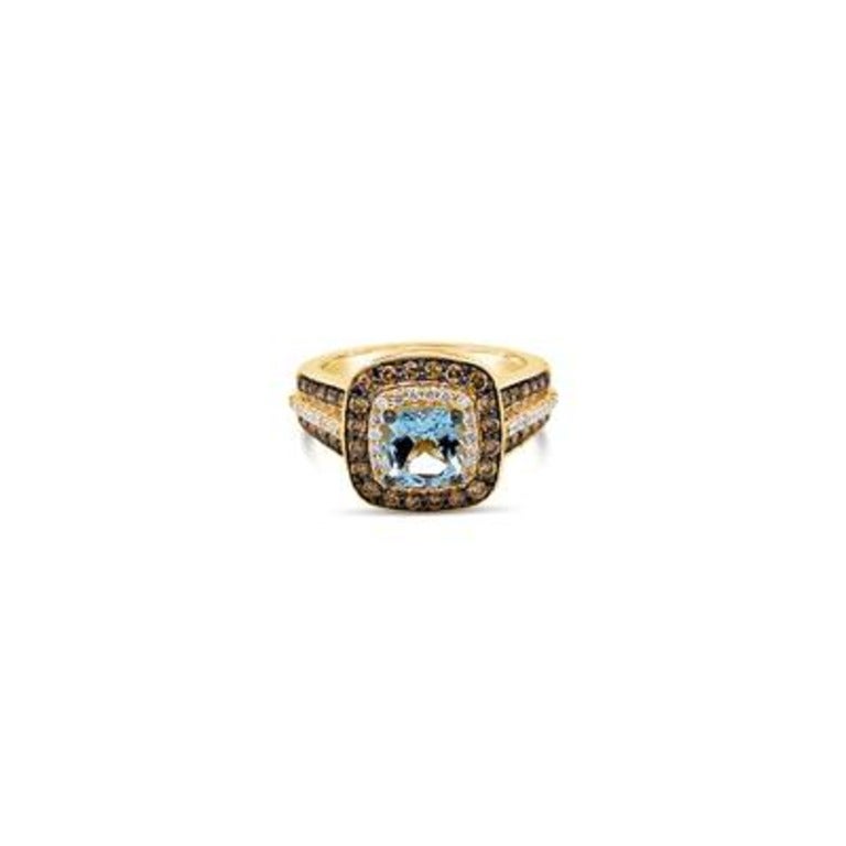 Le Vian Ring Featuring Sea Blue Aquamarine Chocolate Diamonds, Vanilla ...