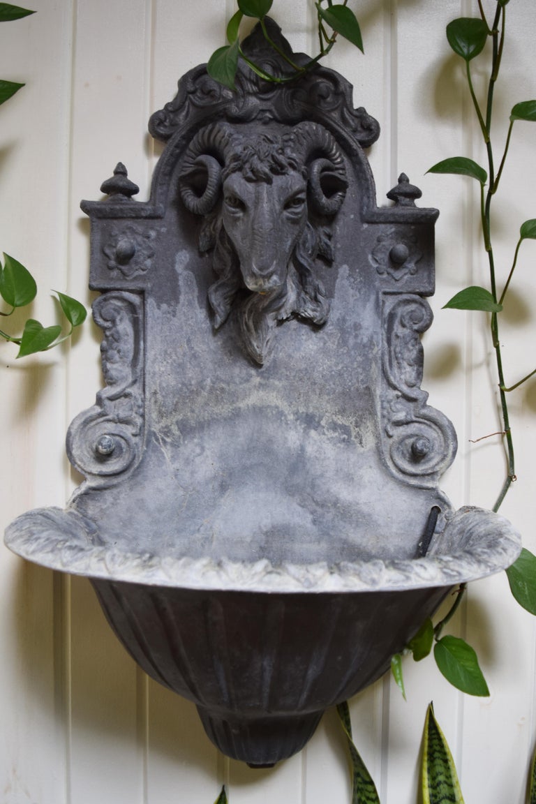 Lead Rams Head Fountain at 1stDibs