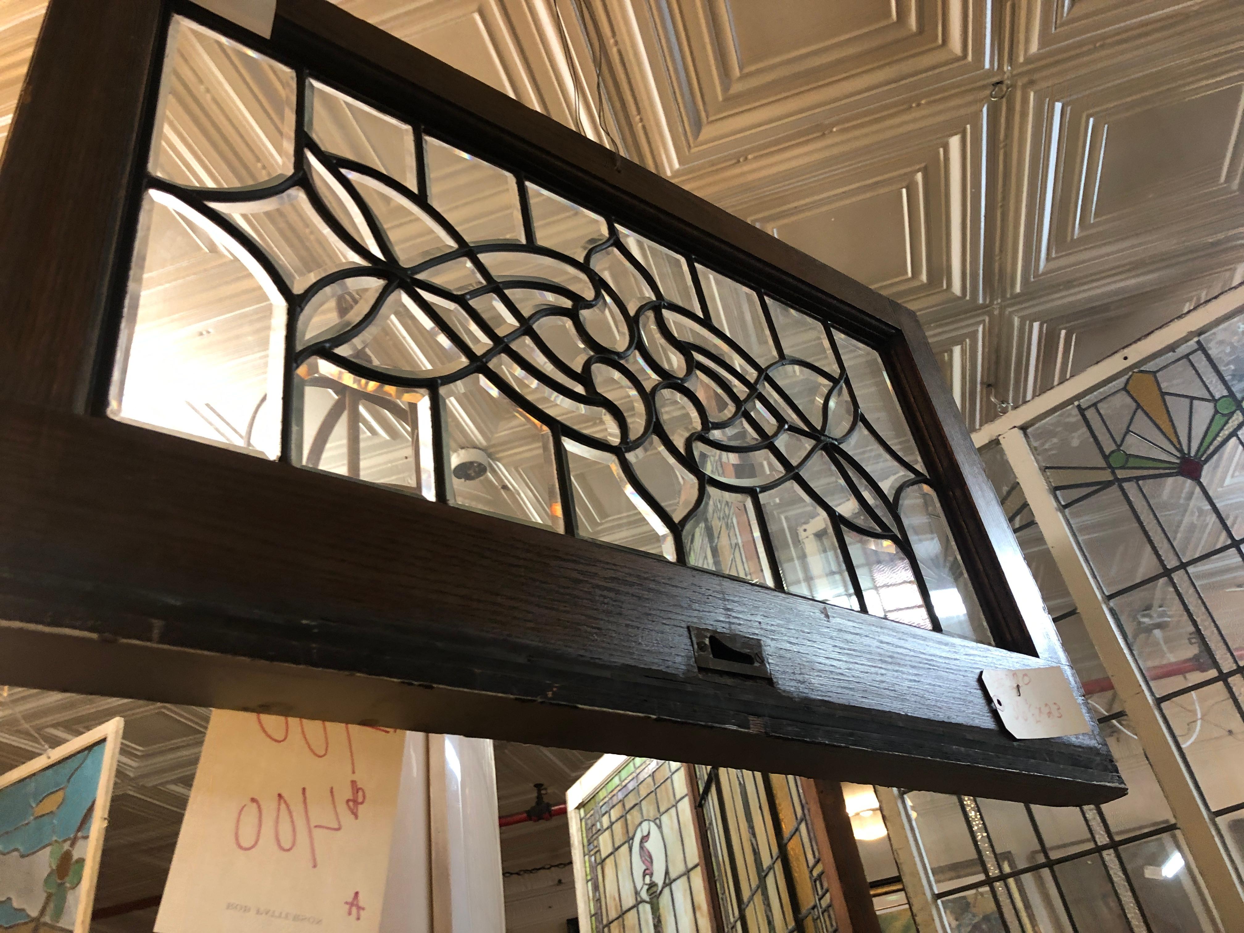 Leaded Glass Window 36"x23" For Sale at 1stDibs