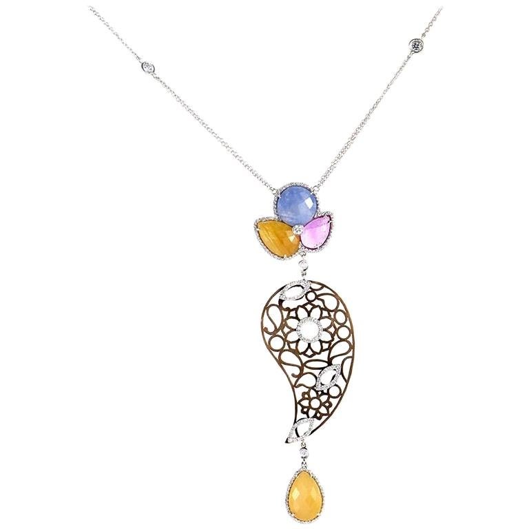 Enigma by Bulgari Enigma Multi-Gold Diamond and Ruby Arrow Pendant ...