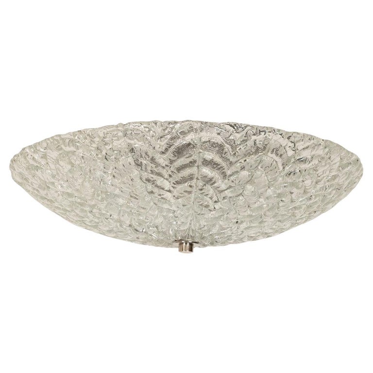 Leaf Motif Glass Flush Mount For Sale at 1stDibs