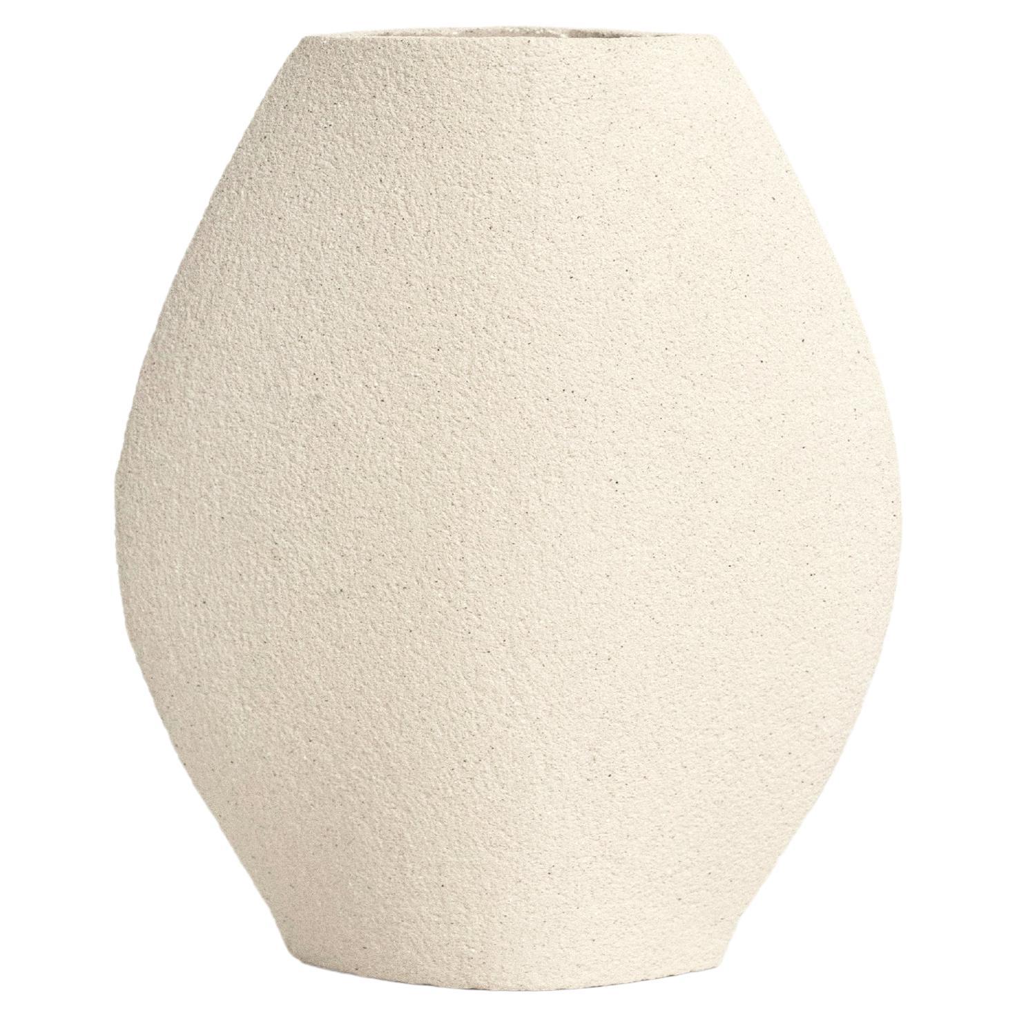 Leaf Vase in White Ceramic, Hand-Crafted in France at 1stDibs