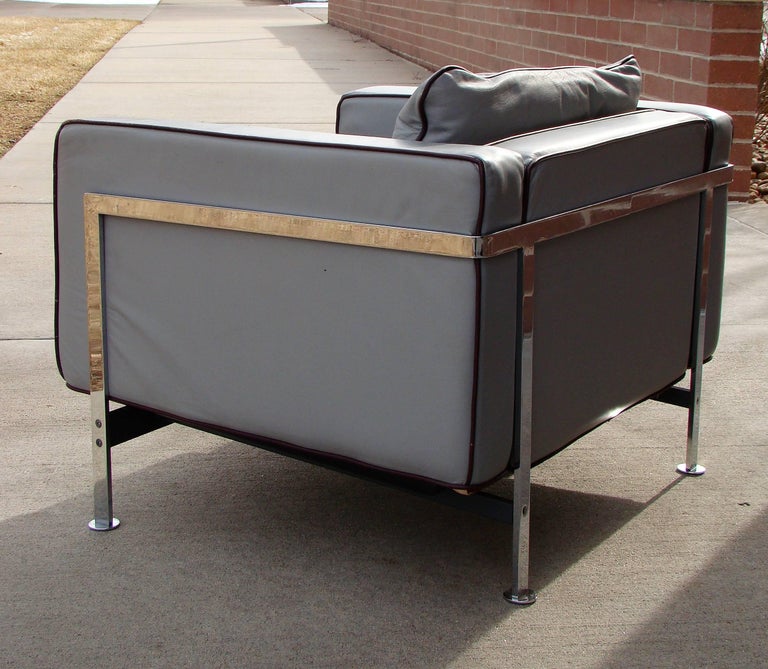 Leather and Chrome Lounge Chairs by Robert Hausmann for Desede, Sweden ...