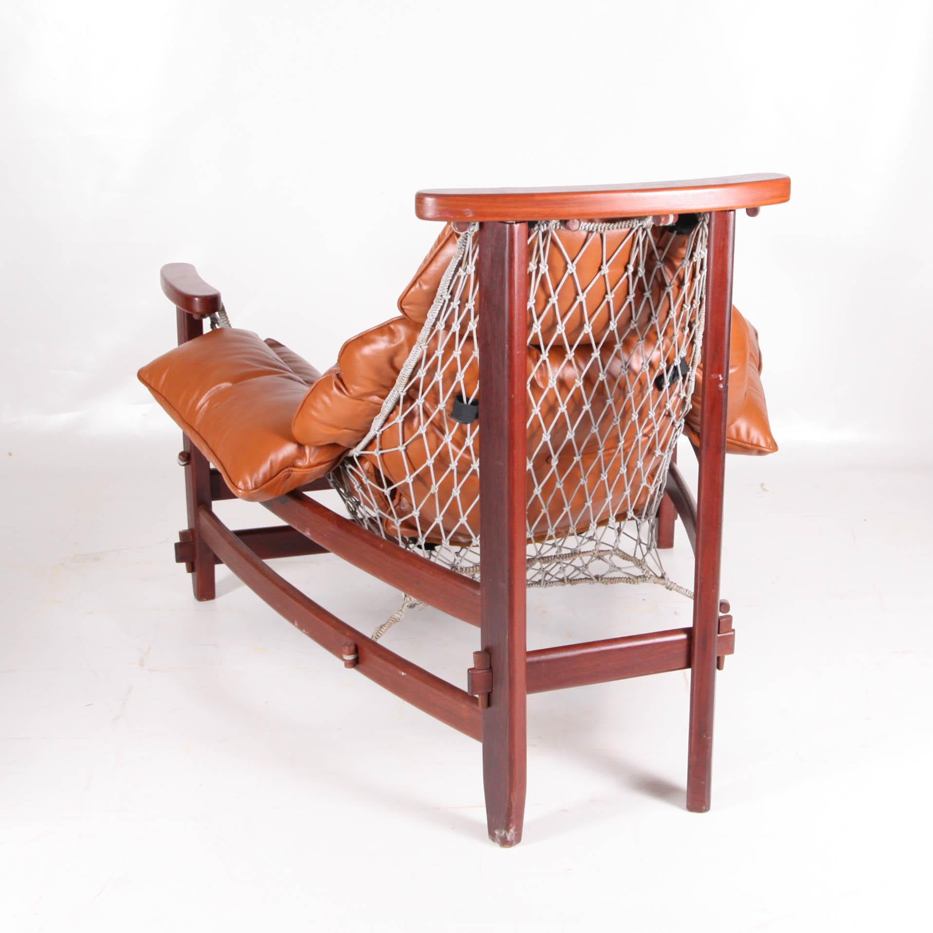 Leather and Rope Vintage Style Chair For Sale at 1stDibs
