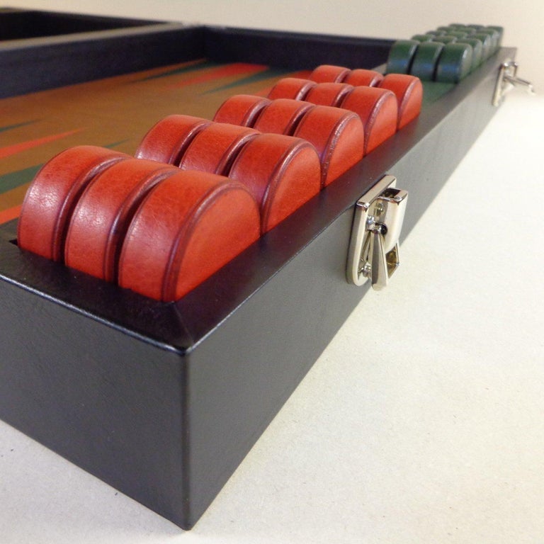Leather Backgammon Set For Sale at 1stDibs