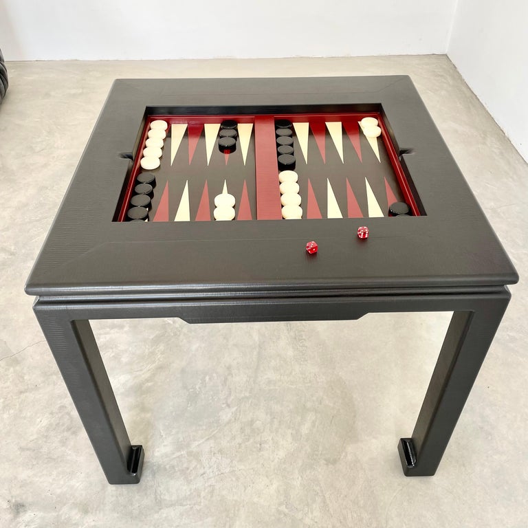 Leather Backgammon Table, 1960s USA at 1stDibs