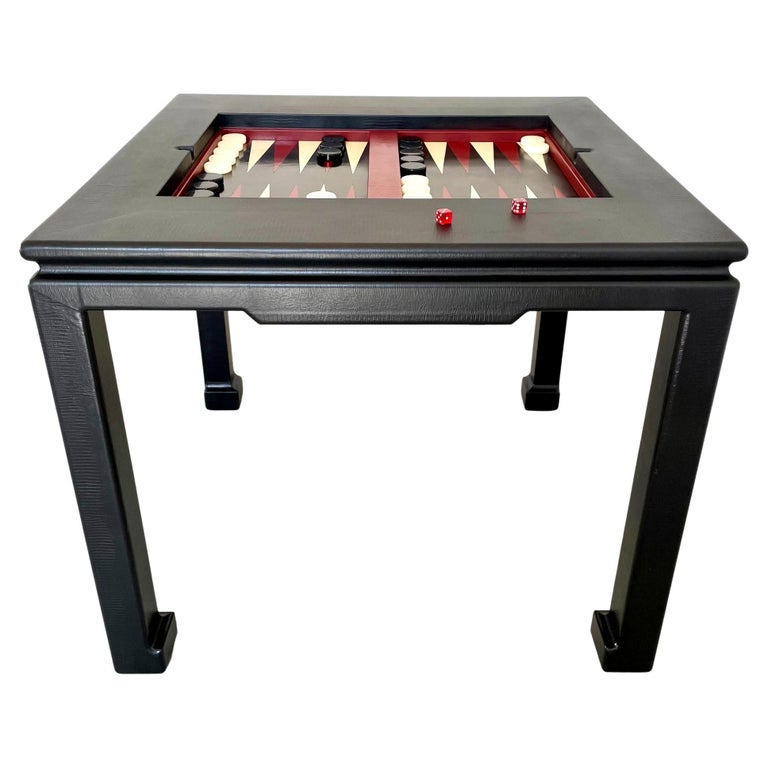 Leather Backgammon Table, 1960s USA at 1stDibs