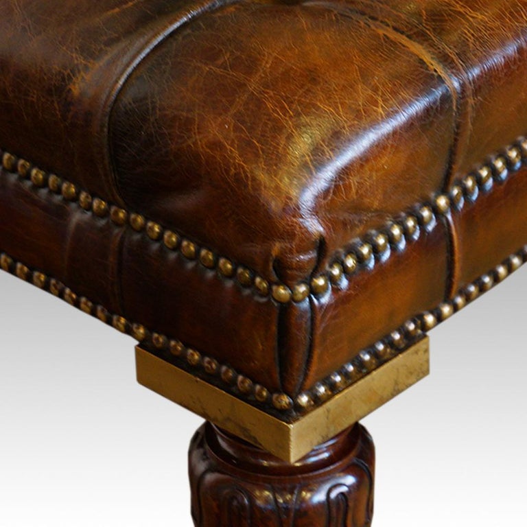 Leather Banquet Stool at 1stDibs