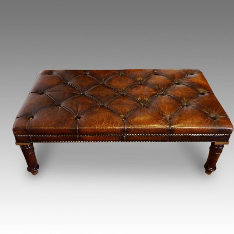 Leather Banquet Stool at 1stDibs