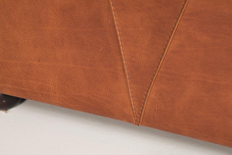 Leather Baxter Armchairs with Poufs Set of 4 Pieces For Sale at 1stDibs